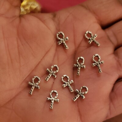 Mini Ankh Charms Embellishments Atq Silver Tiny Egyptian - Etsy