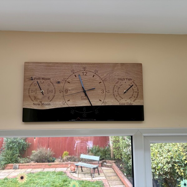 Day Clock With Live Edge & Epoxy Resin - Choice of Resin Colour ...