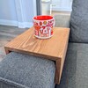 Sofa Arm Rest Table With Magazine Stand, Modern Wood Armrest Table ...