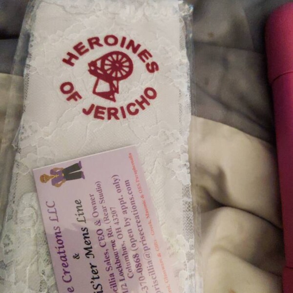 HOJ Heroines of Jericho Logo Emblem Lace Gloves. Delicate Lace Jacquard ...