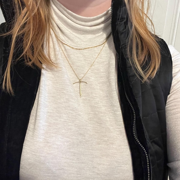 Handcrafted IUD Pendant Necklace With Gold and Silver Metal Variations ...