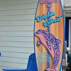 Surfboard Decor, Wall Art Personalized SURF SHOP Sign, Beach or Tiki ...