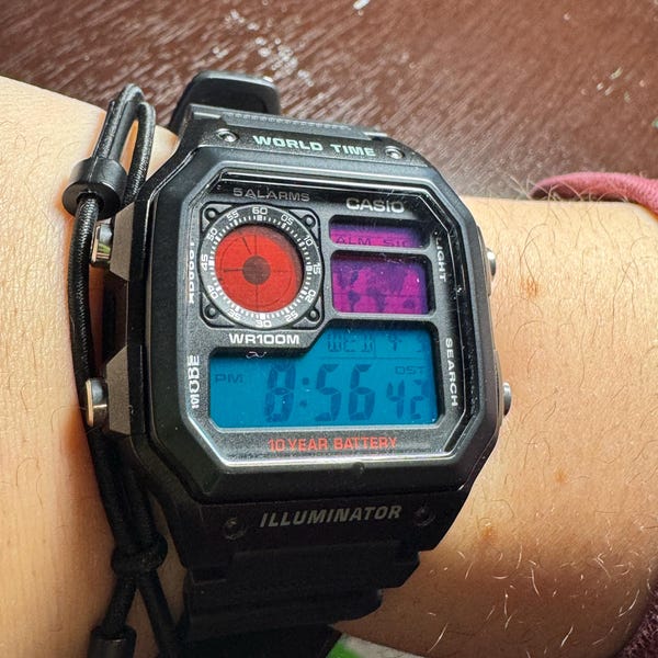 Custom Casio AE1200 Watch - Negative Display Mod -world Time- Digital ...