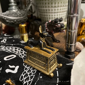 Vintage Anubis Mini Sarcophagus Box Ancient Egyptian God Anubis ...
