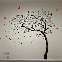 Wall Decal Large Tree Decals Huge Tree Decal Nursery With Birds Tree ...