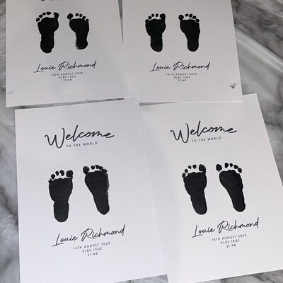 Boho Pampas Grass Baby Footprint Kit Personalised New Baby - Etsy UK