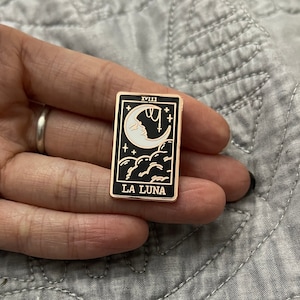 La Luna Enamel Pin, Tarot Card Enamel Pin, the Moon Pin, Celestial Pin ...