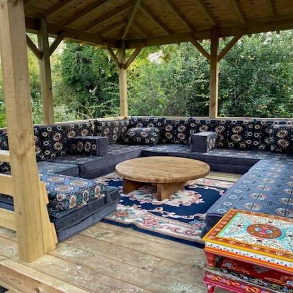 Maroon Floor Sofa Seating Set,ottoman Couch Rug,floor Seating Pillows ...