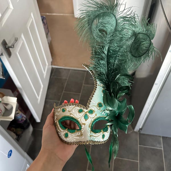 Hand Painted Venetian Casanova Mask Carnival Mask With Pirate Hat ...