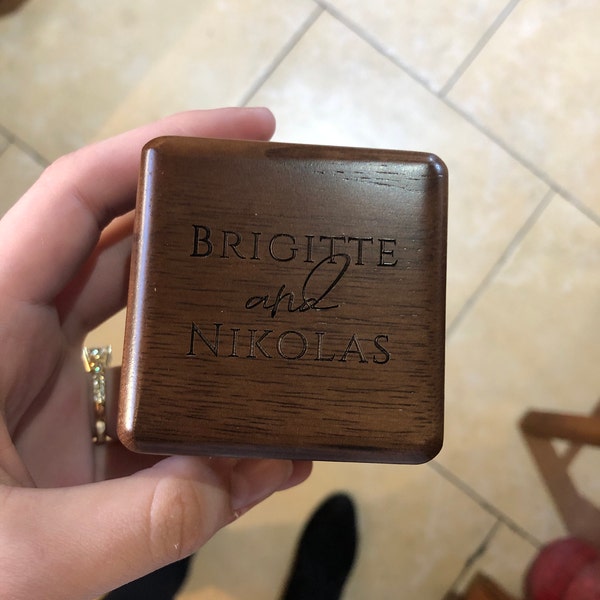 Personalized Double Ring Box - Custom Wood Ring Box - Ring Bearer Box ...