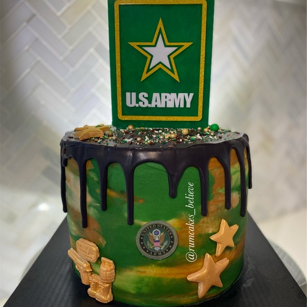 Army Cake Topper, Army Cupcake Topper, Army Party Decoration, Army ...