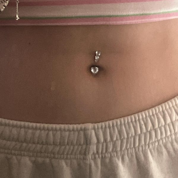 Belly Button Piercing Ring, Belly Dance Dangle Ring, Stainless Steel ...