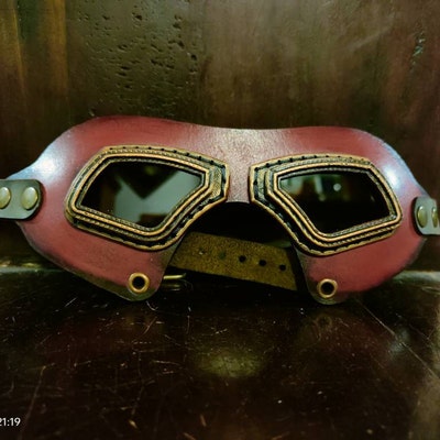 Leather Steampunk Goggles mono Mechanic - Etsy