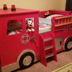 Fire Truck Bed PLANS plans Only, Create a Fireman Themed Bedroom for ...