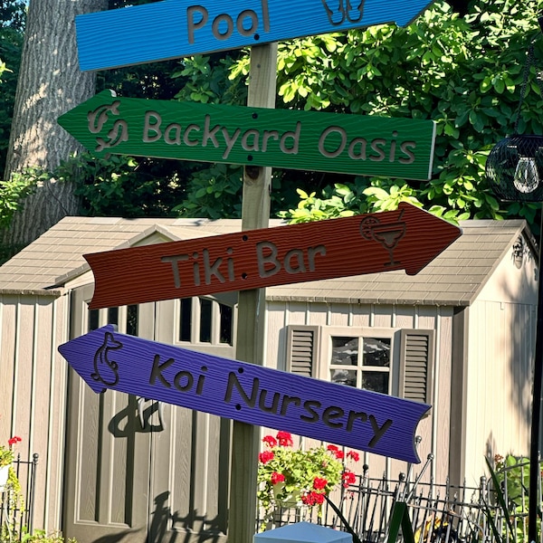 Direction, Mileage, Destination Outdoor Beach Signs - Custom Carved ...