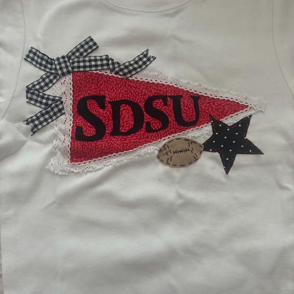 College Pennant Patchwork T-shirt/tank Top *customizable - Great for ...