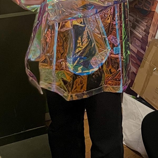 Holographic Jacket - Hologram Rain Coat - Unique Iridescent Rainbow ...
