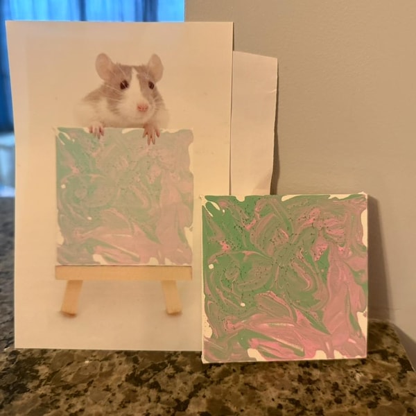 Rat Painting 3"x3" - Etsy