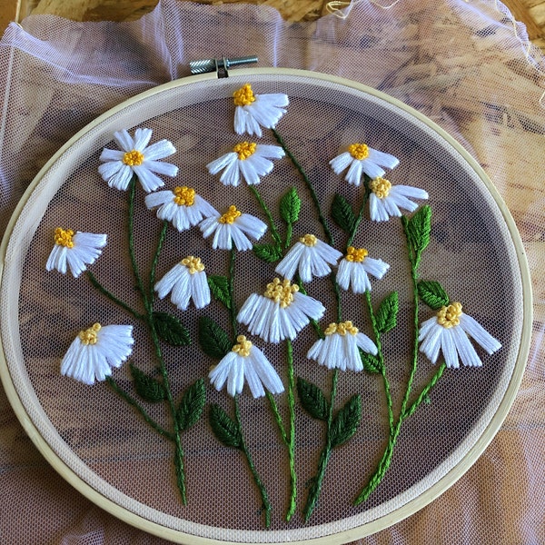 Embroidery Kit Beginner Flower Diy, Embroidery Kit Modern Plants, Diy ...