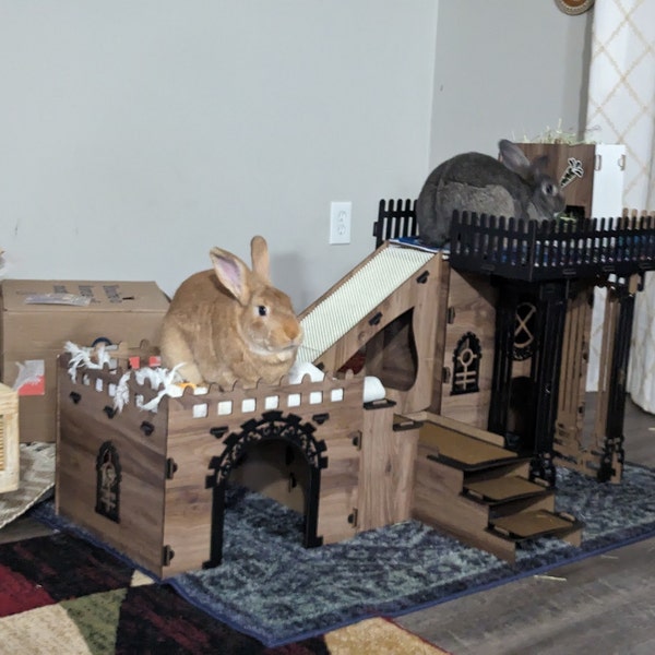 Bunny Villa With Two Rooms and Four Living Spaces, Four Compartment ...