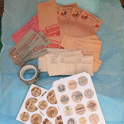 Digital French Ephemera Pack, Digital Vintage Papers, Printable Paper ...