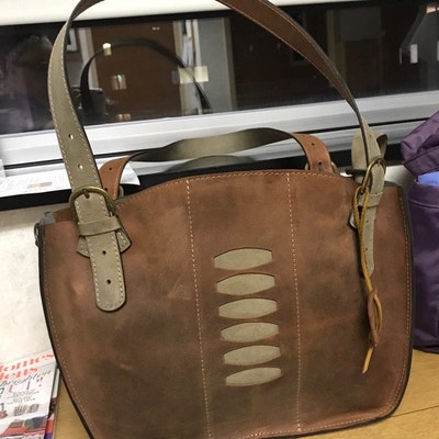 Oversize Tote bag Brick color Leather handmade big Shoulder - Etsy España