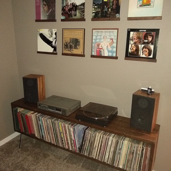 Beautiful Wall Mounted LP Holder - Floating Record Shelf - Vinyl Hold ...