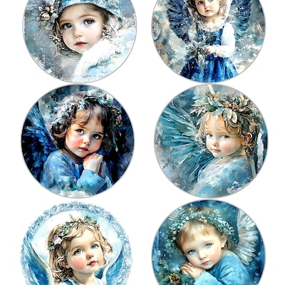 12 JPG Royal Blue Clock Faces, 3,35 Inch Circles, Digital Collage Sheet ...