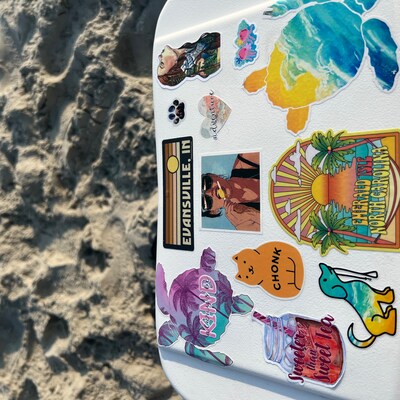 Mini 1 Sunset Paw Print Vinyl Sticker Clear Sticker Animal Lover Dog ...