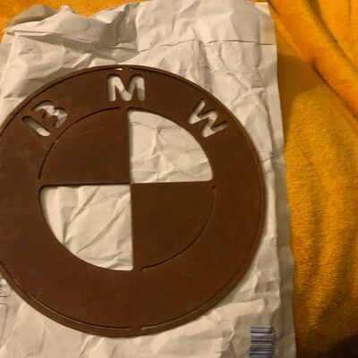 Rusty Metal MG BADGE SIGN Garden Ornament Rustic Vintage Gift Birthday ...
