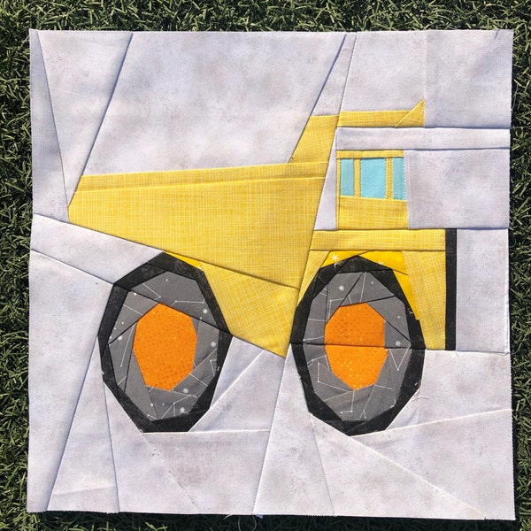 Construction/roadwork Paper Pieced Pattern Pack. Four 12 Inch Quilt ...
