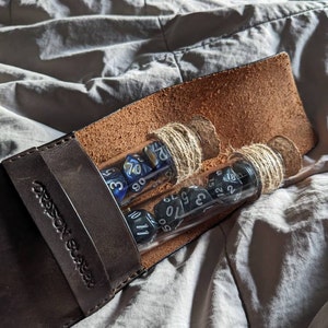 RPG Dice Potion Bag With Fantasy Dice Potion Flask Set: Dark Brown ...