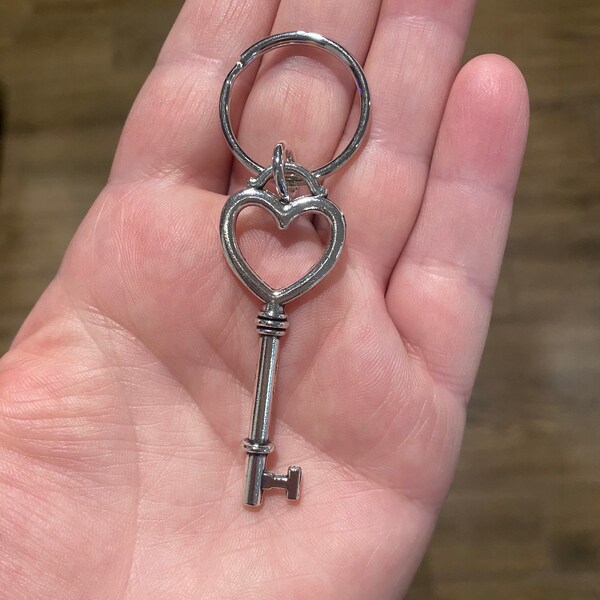 Key to My Heart Keychains - Two Key Rings, With Heart Lock & Key Charms ...