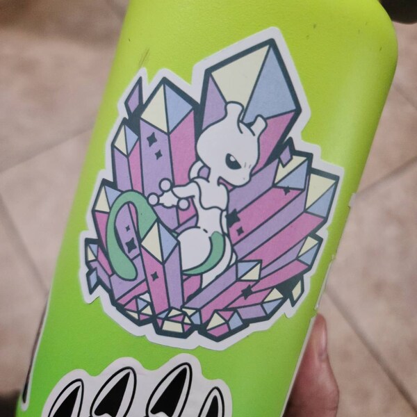 Cute Kawaii Crystal Mew and Mewtwo Pokemon Stickers - Etsy