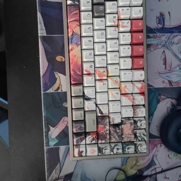 KDA All Out Seraphine - Seraphine Superstar Lol Series Keycap Set, 127 Keys PBT for Mechanical ...