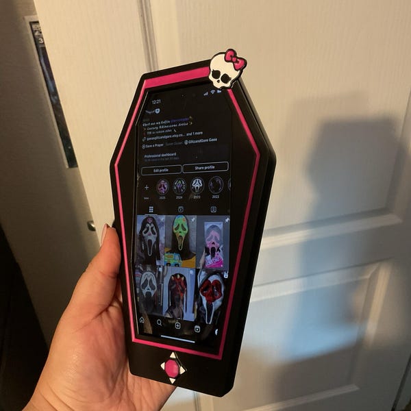 Cute Skullette Coffin Phone Case | Cosplay Accessory | Skull Bat Coffin ...