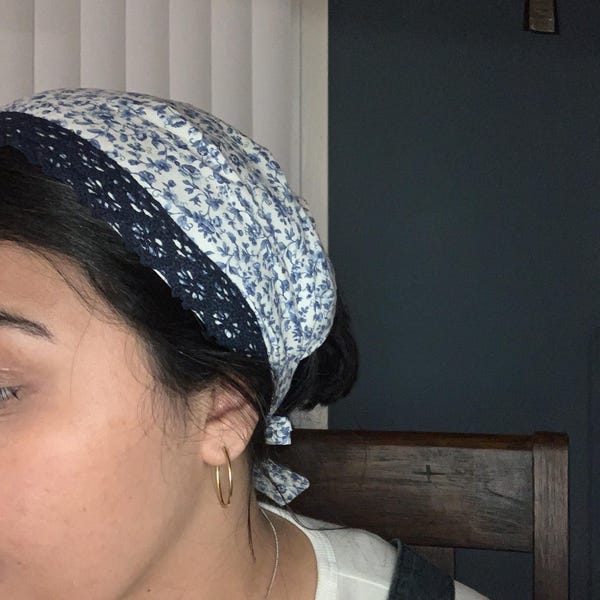 100% Linen & Lace Full Coverage Head Covering, Snood, Tichel, Headwrap ...