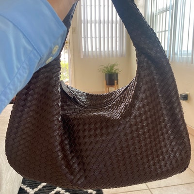 Large Woven Knot Hobo Purse for Women Trendy Shoulder Clutch Beige Tote ...