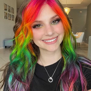 Lace Front Thermal Color Block Vivid Wig - Etsy