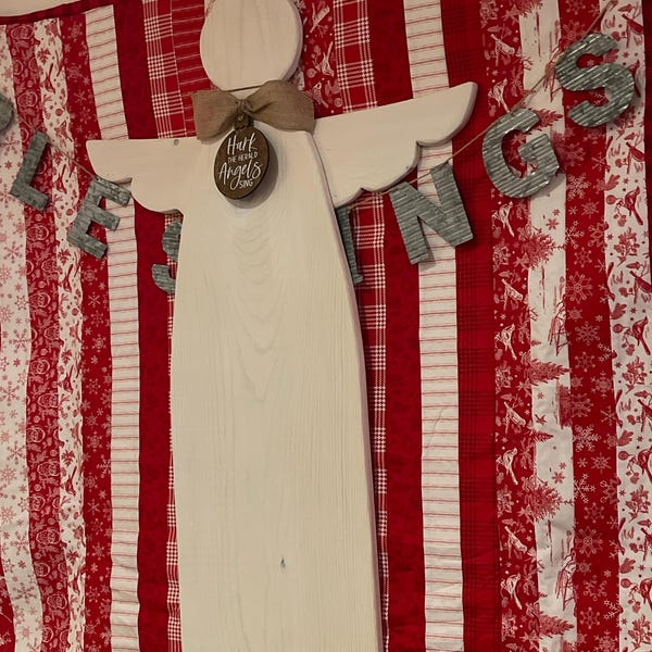 Wood Angel Porch Leaner: Christmas Decor With Rustic Farmhouse Charm - Etsy
