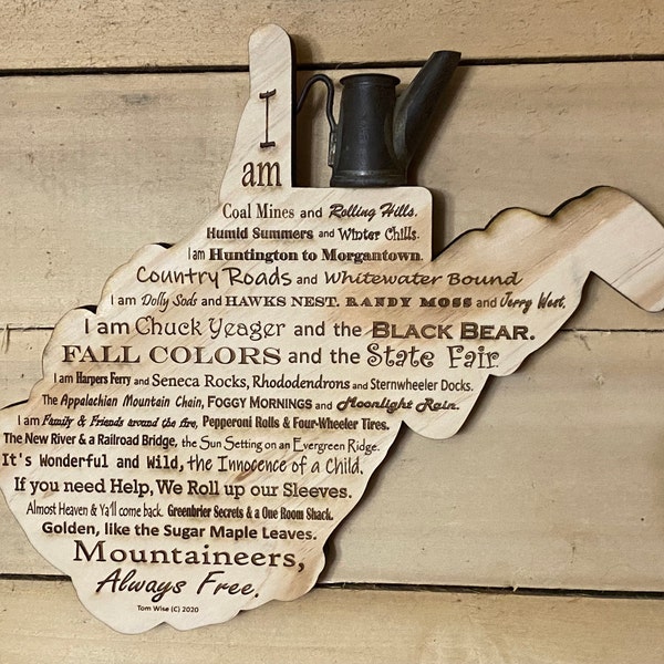 West Virginia Poem Rustic Wooden Sign Wall Hanger (mountaineers, Always ...