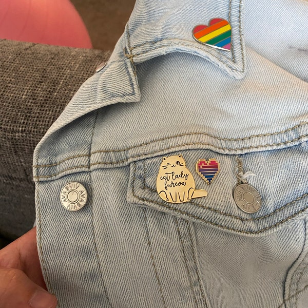 Bisexual Pixel Heart Pin — Subtle Bi Pride Flag Accessory Gift Queer ...