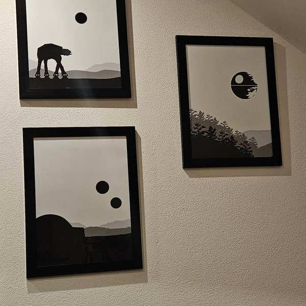 Minimalist Star Wars Inspired Prints Trilogy Series: Bespin, Coruscant ...