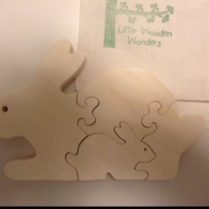 Wooden Easter Bunny Rabbit Animal Puzzle, Personalized Easter Gift - Etsy