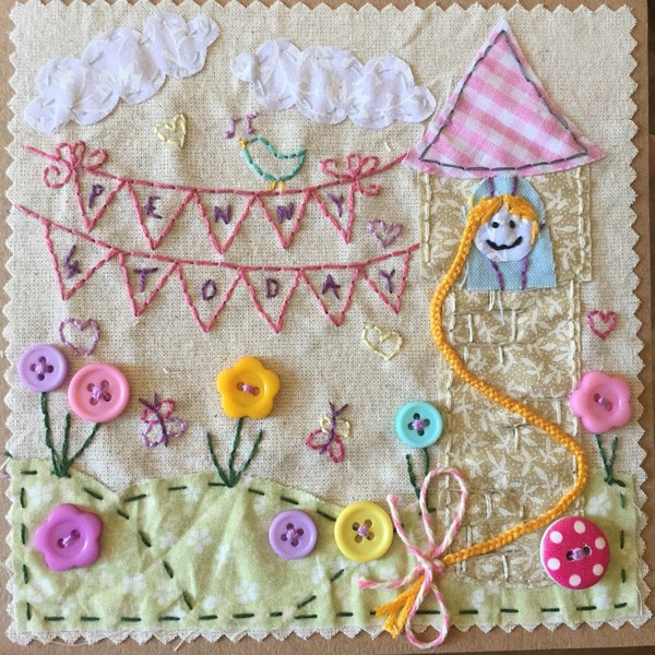 New Home Hand Stitched Textile Card - Etsy UK