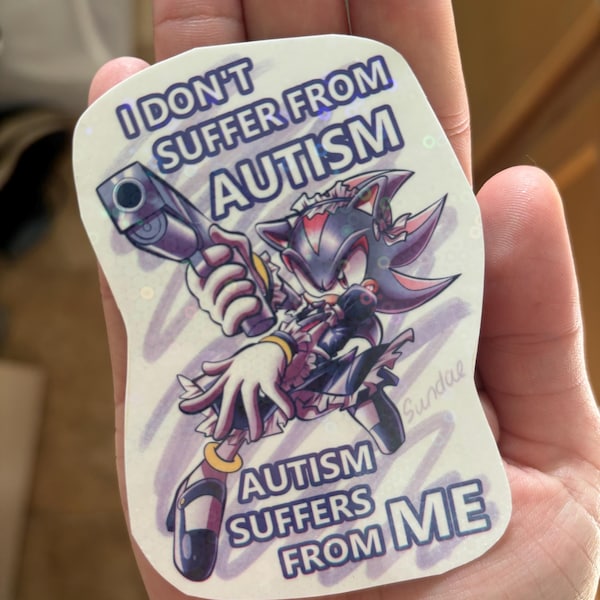 Shadow the Hedgehog Funny Autism Sticker Sonic the Hedgehog - Etsy