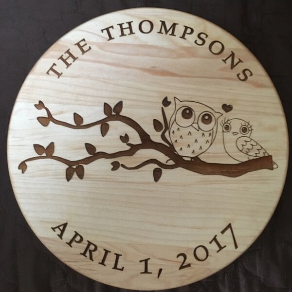 Personalized Round Cutting Board, Custom Round Cutting Board With Juice ...