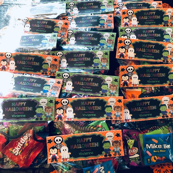 Halloween Treat Bag Toppers PRINTABLE Halloween Birthday Party Favors ...