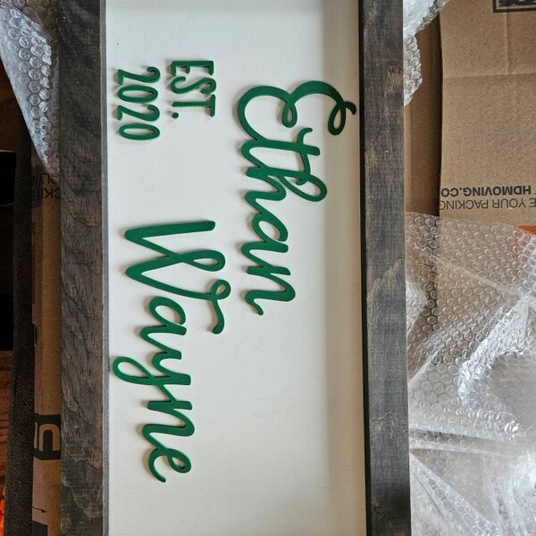 Wood Boy Crib Name Sign, Large Custom Baby Name Sign, Nursery Art Wall ...