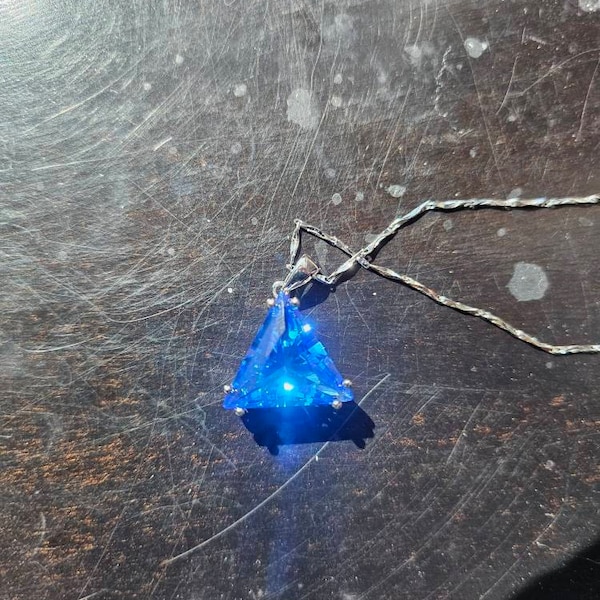 Siberian Blue Quartz Pyramid Pendant, Blue Crystal, Spiritual Gifts ...